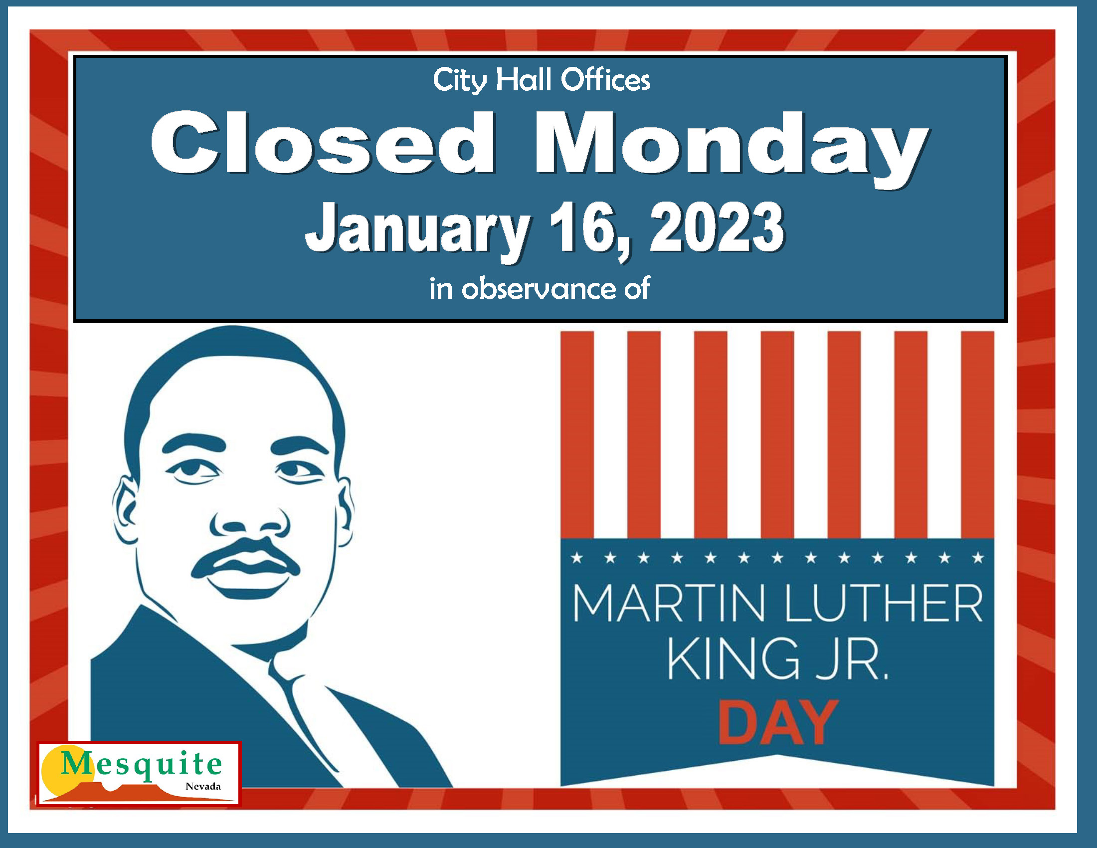 City Hall Closed on Martin Luther King Day